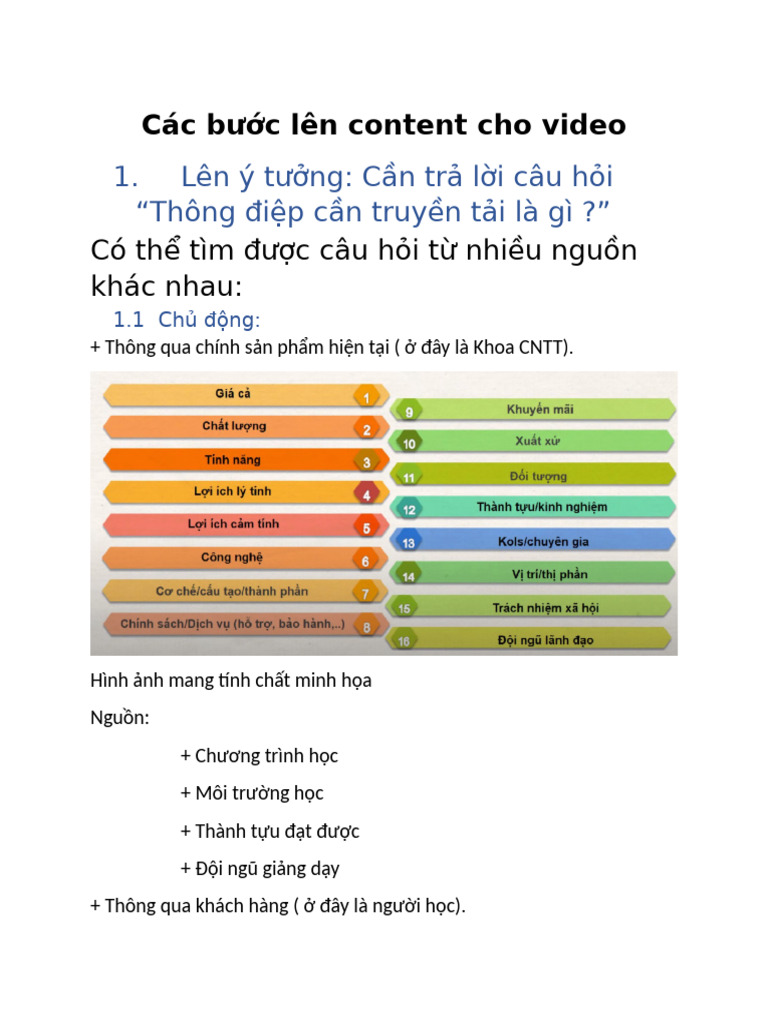 Các Bư C Lên Content Cho Video | PDF