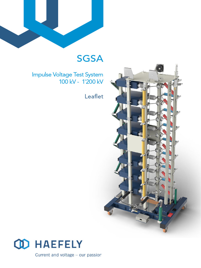 SGSA - Impulse Voltage Generators 100 KV - 1 200 KV - HAEFELY - Datasheet V2006 | PDF | Resistor ...