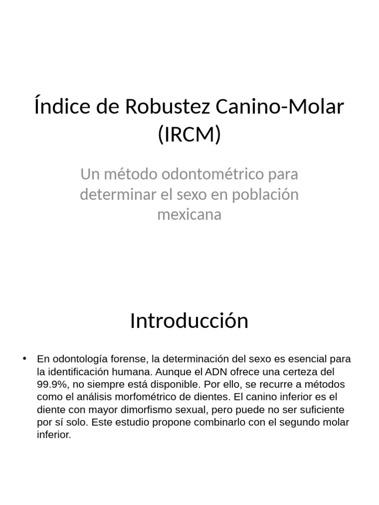 IRCM Presentacion Odontologia | PDF