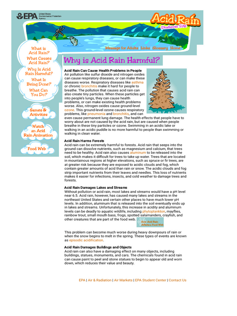 Acid Rain Students Site_ Why is Acid Rain Harmful | PDF | Earth ...