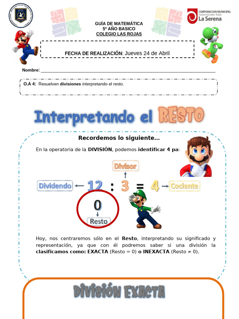 Guía Divisiones Resto | PDF