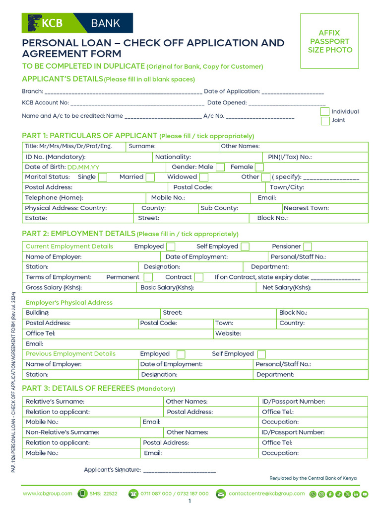 PAP1126 Personal Loan Check-Off Application Form - July 2024 | PDF ...