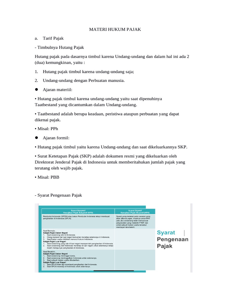 Rangkuman Hukum Pajak | PDF