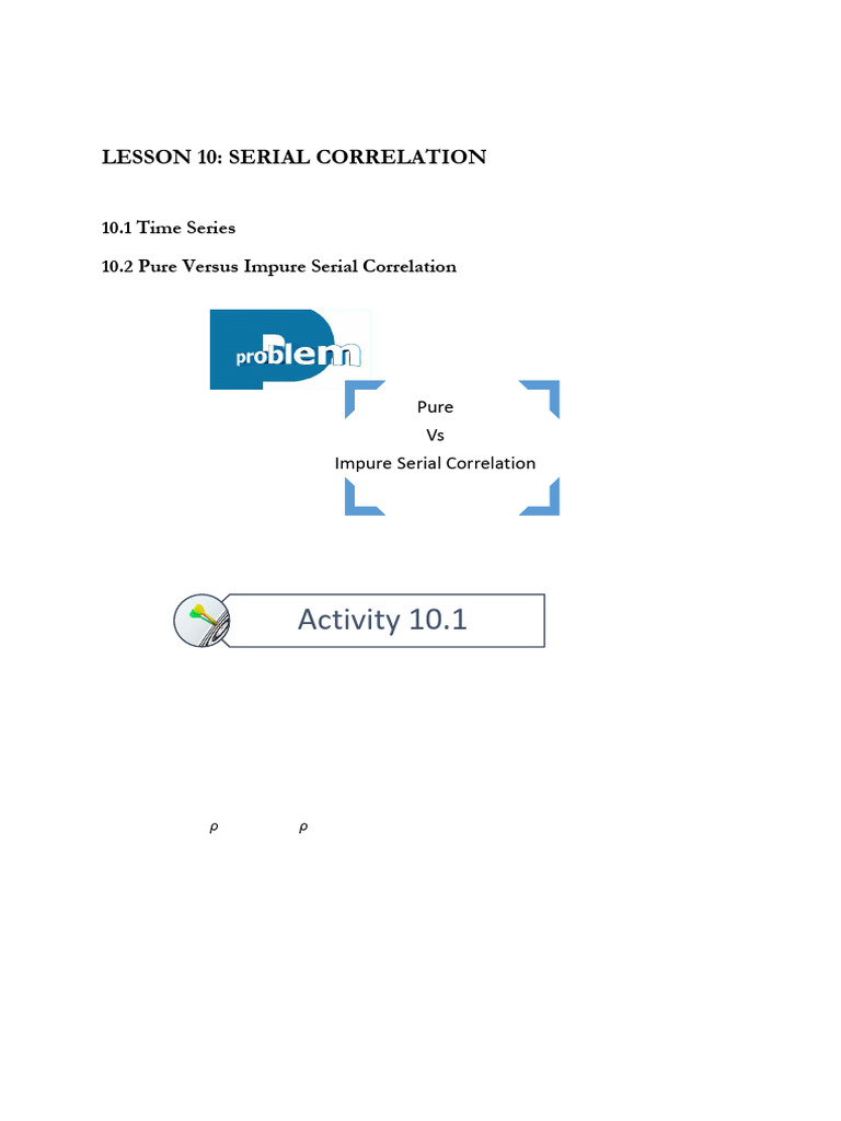 Lesson 10_Serial Correlation | PDF | Autocorrelation | Errors And Residuals
