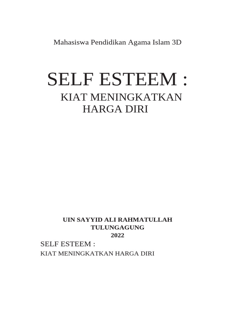 Self Esteem | PDF