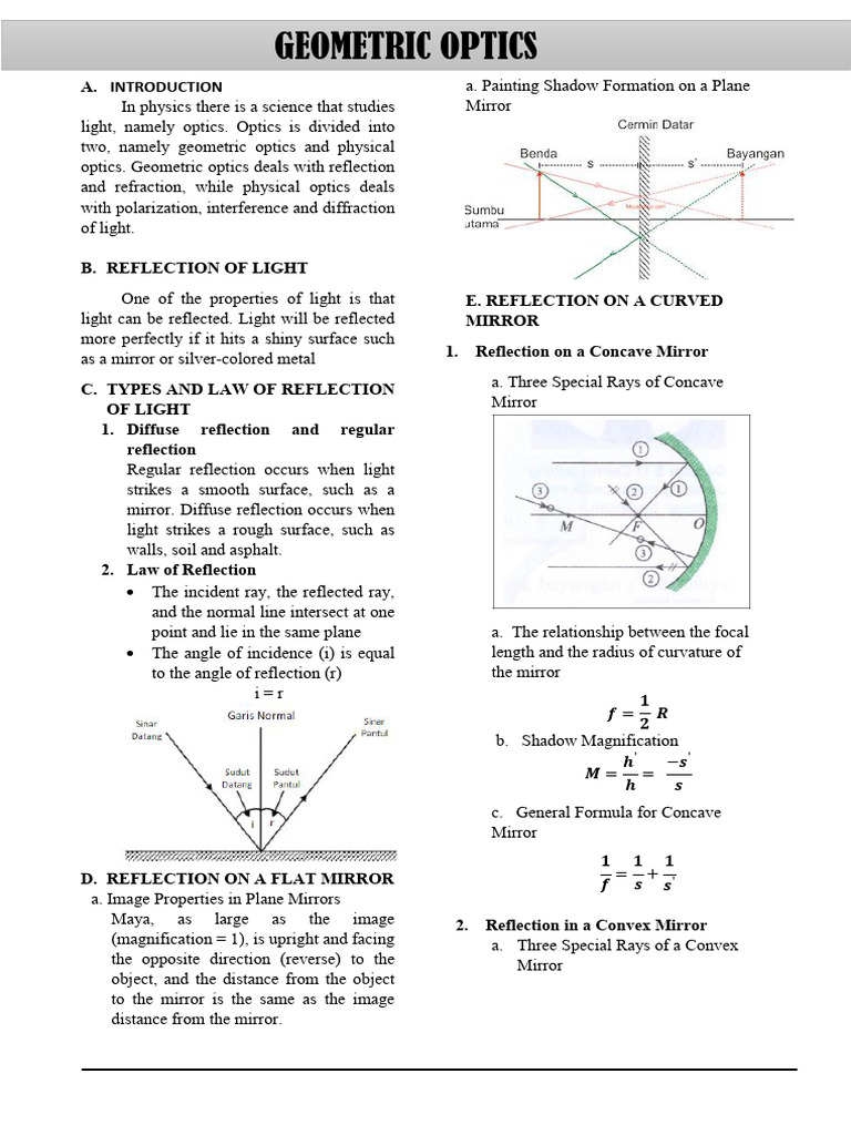 Rangkuman Alat Optik Dan Latihan Soal | PDF | Optics | Reflection (Physics)