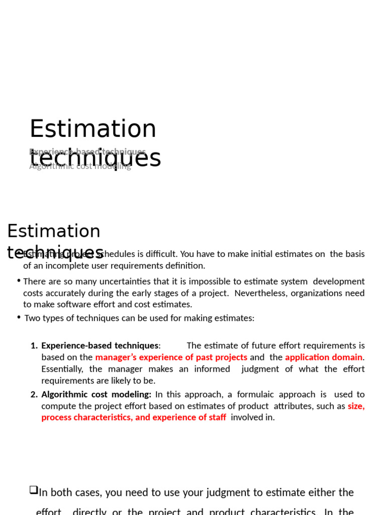 Module 4.3 Cost Estimation | PDF | Software | Software Engineering