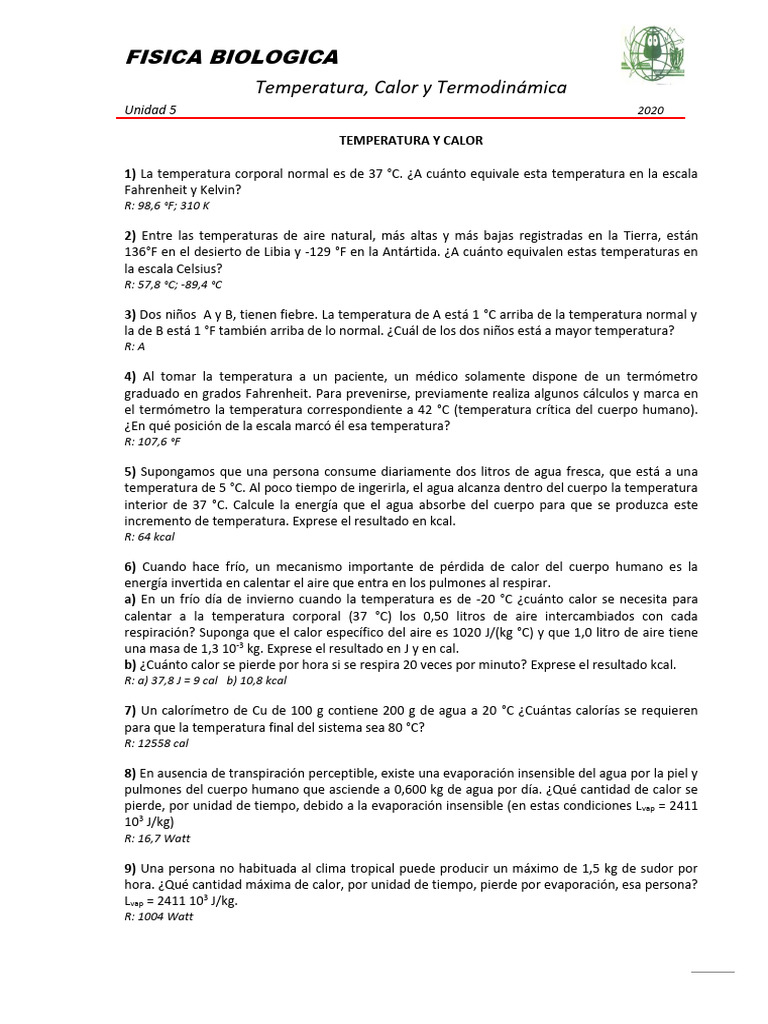 Termodinámica: Temperatura y Calor | PDF | Fahrenheit | Temperatura