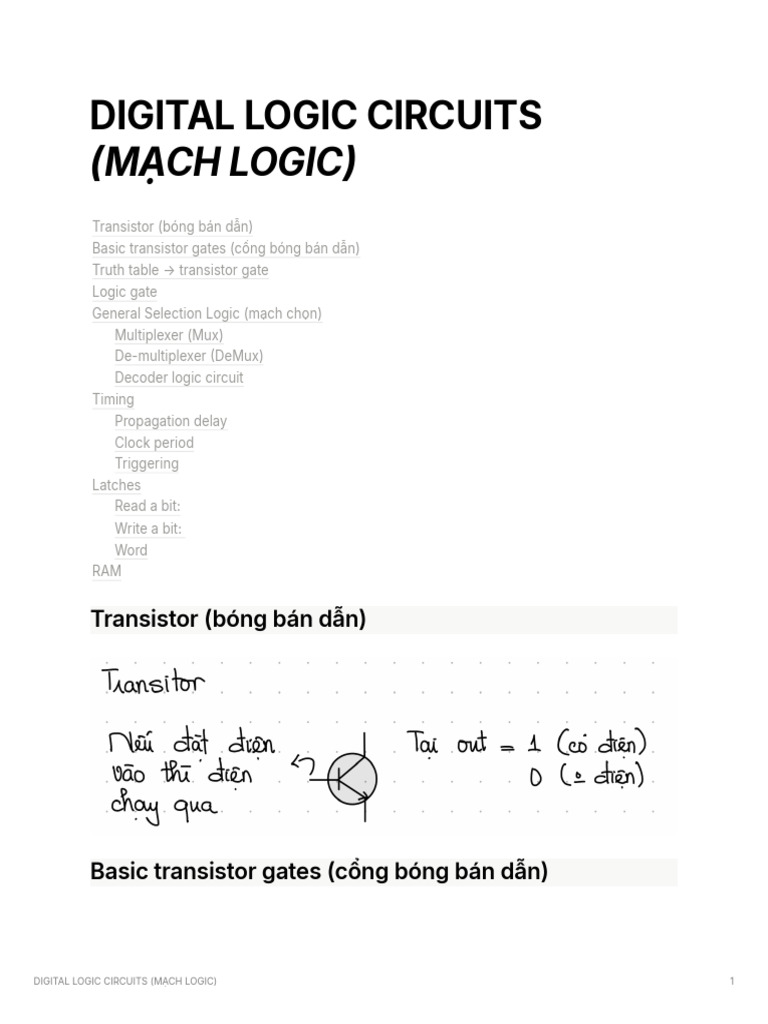 Digital Logic Circuits (MCH Logic) | PDF