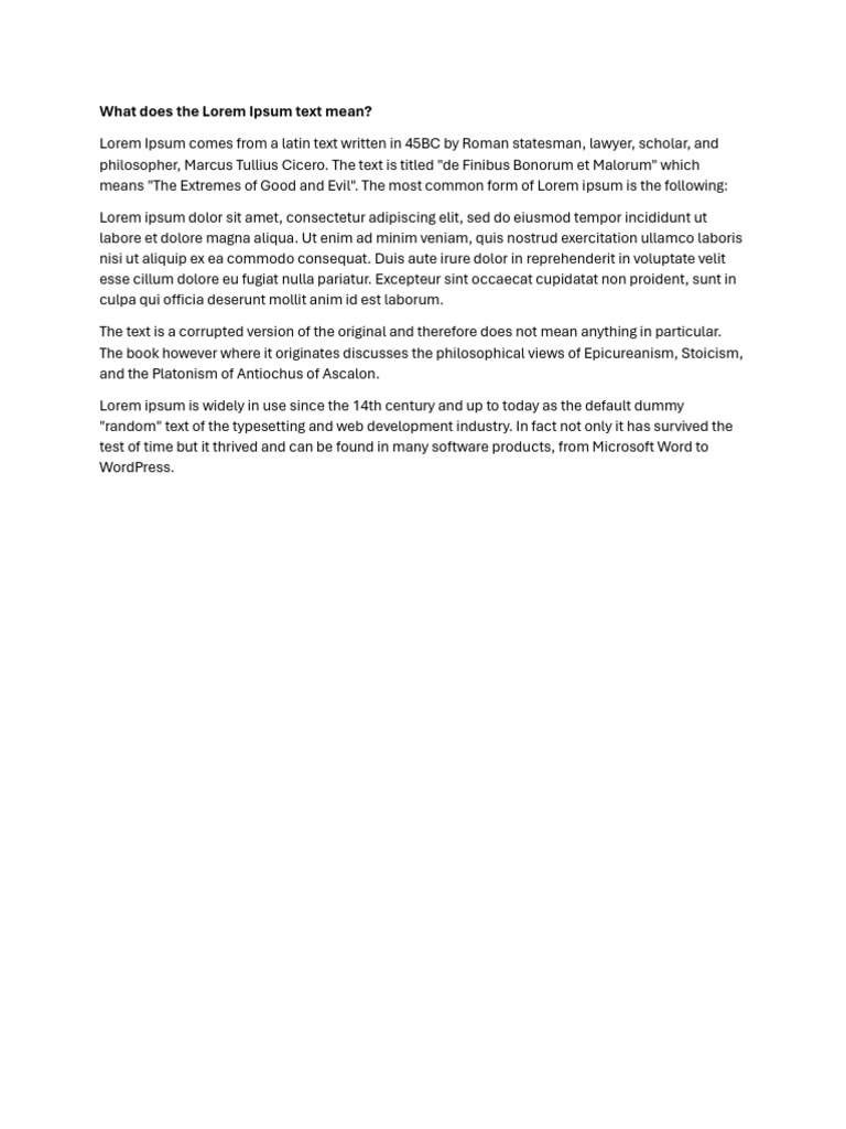 What Does The Lorem Ipsum Text Mean? | PDF