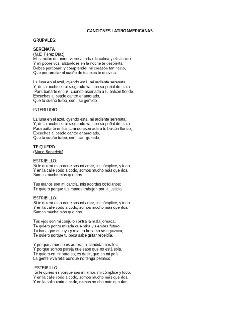 Canciones Emblemáticas de América Latina | PDF