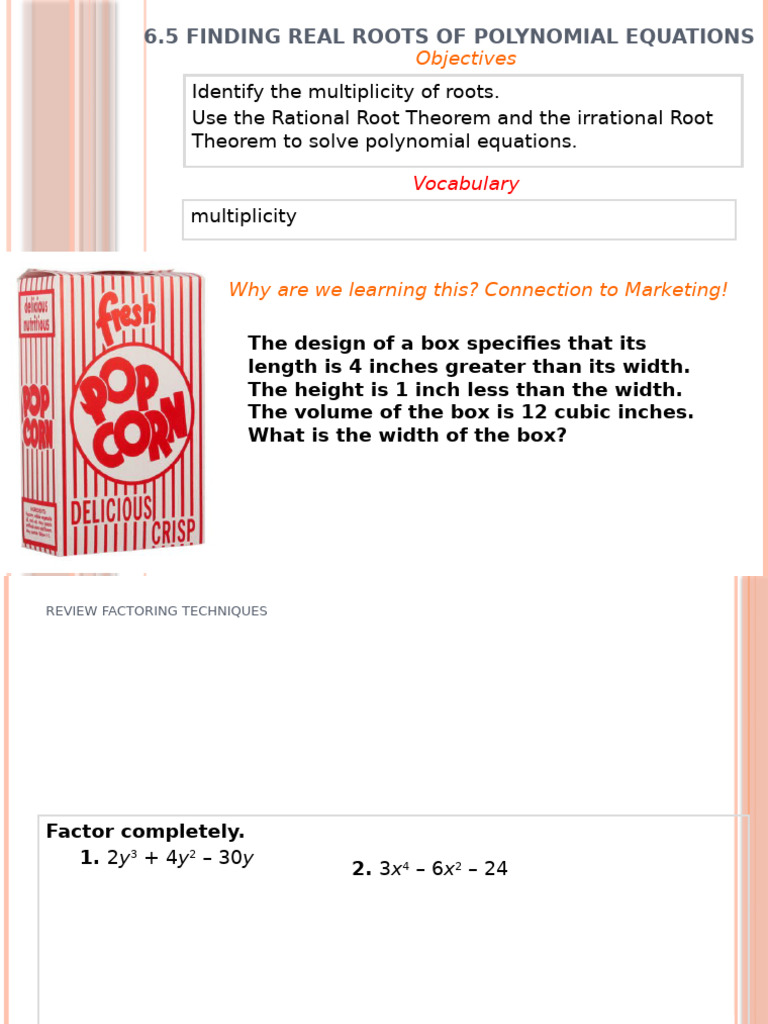 6.5 a2 Finding Real Roots of Polynomial Equation | PDF