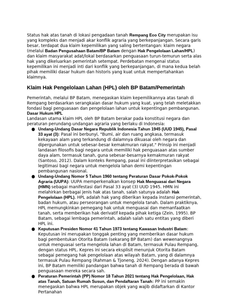 Status Hak Atas Tanah Di Lokasi Pengadaan Tanah Re... | PDF