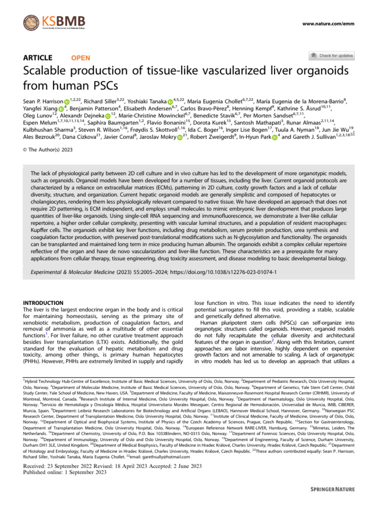 Scalable Production of Tissue-like Vascularized Liver Organoids From ...
