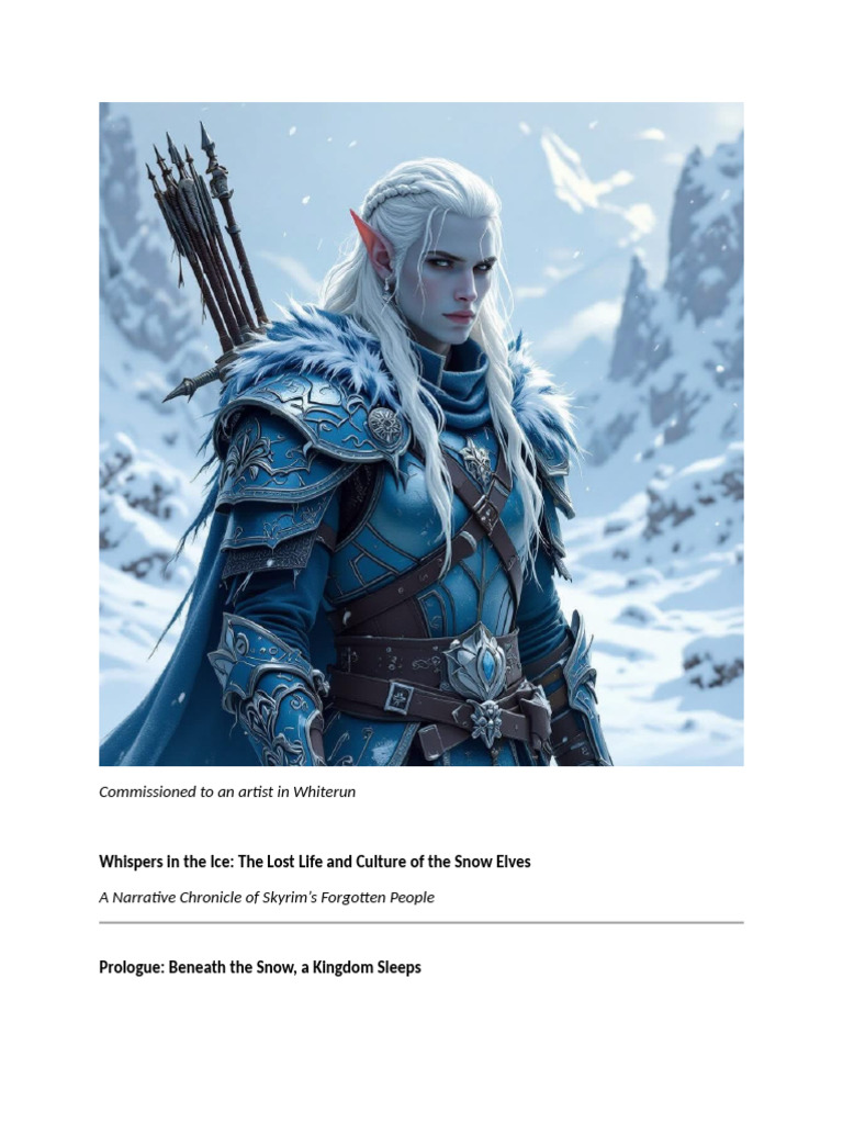 The Lost Life and Culture of The Snow Elves | PDF