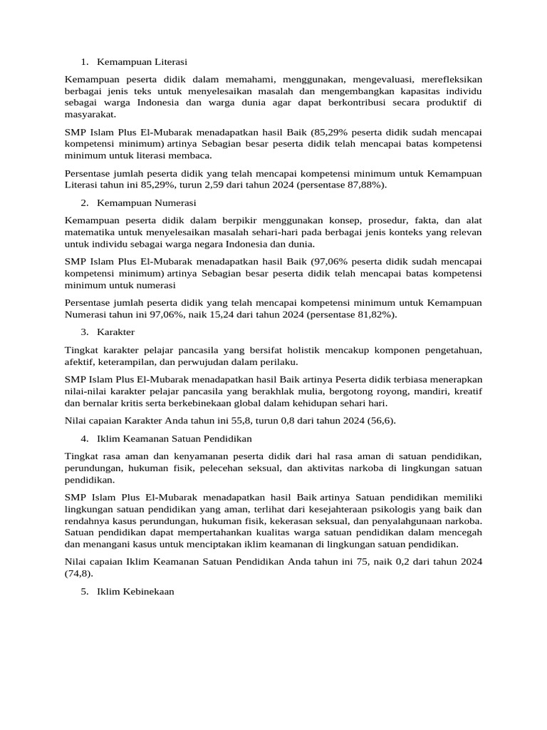 Hasil Rapor Pendidikan SMP 2025 | PDF