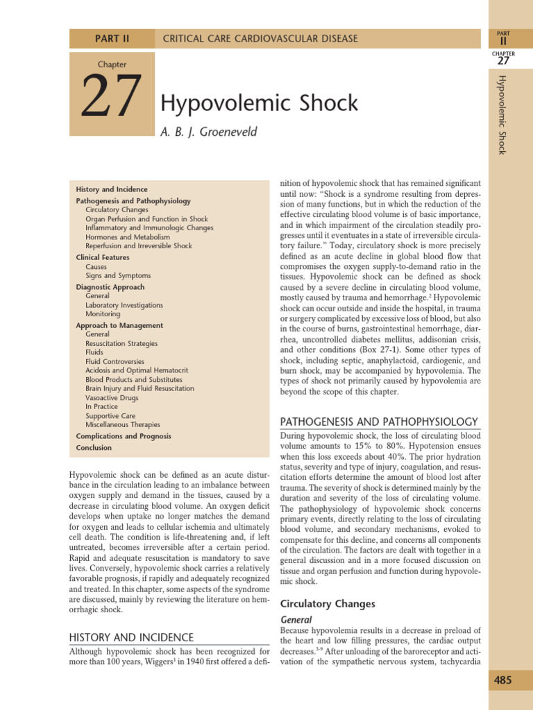 27 Hypovolemic Shock | PDF | Shock (Circulatory) | Lactic Acid