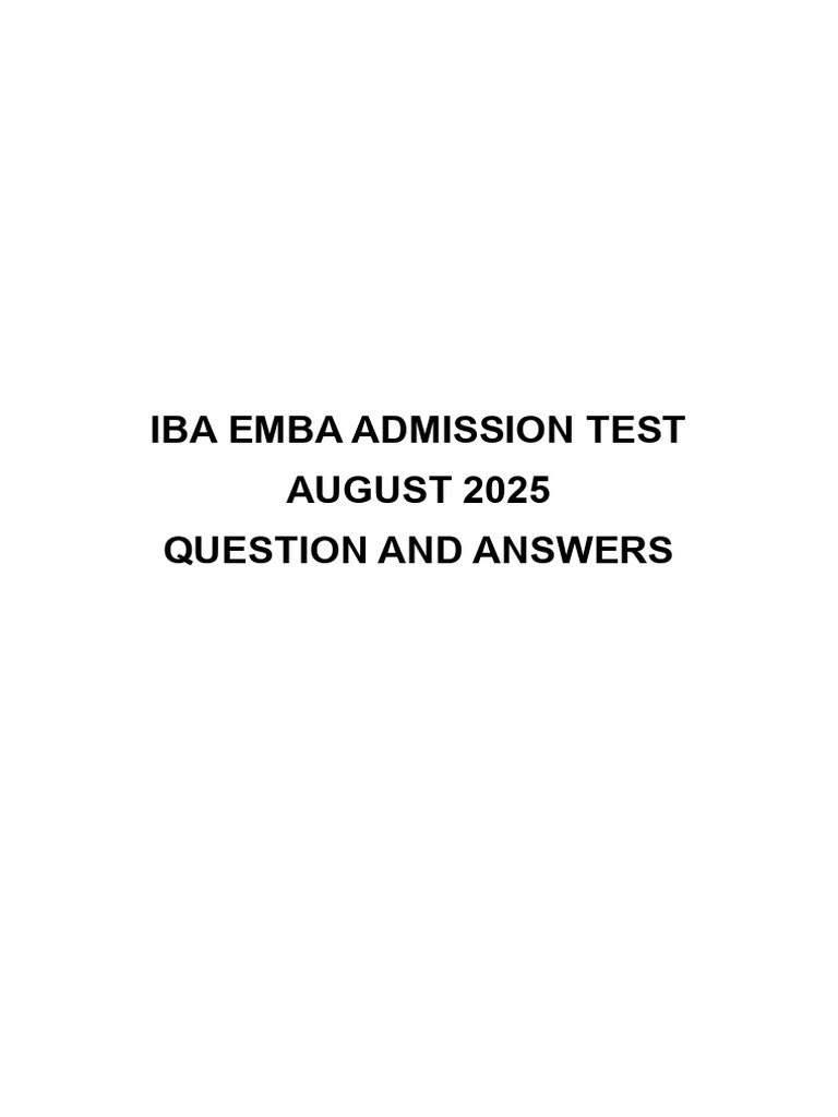 DU IBA EMBA Question August 2025 | PDF | Renewable Energy | Fossil Fuels