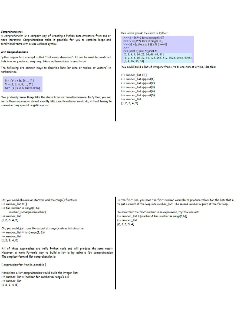 Python List Comprehensions | PDF