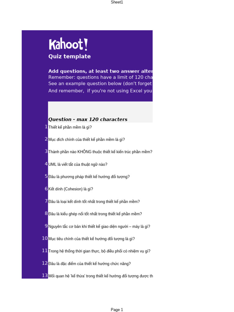 Ka Hoot Quiz Template | PDF