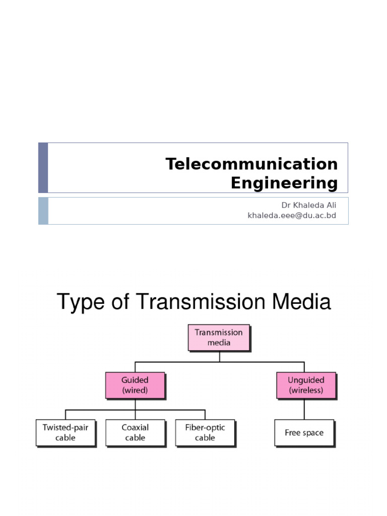 Transmission Media in Telecommunications | PDF | Transmission Medium ...