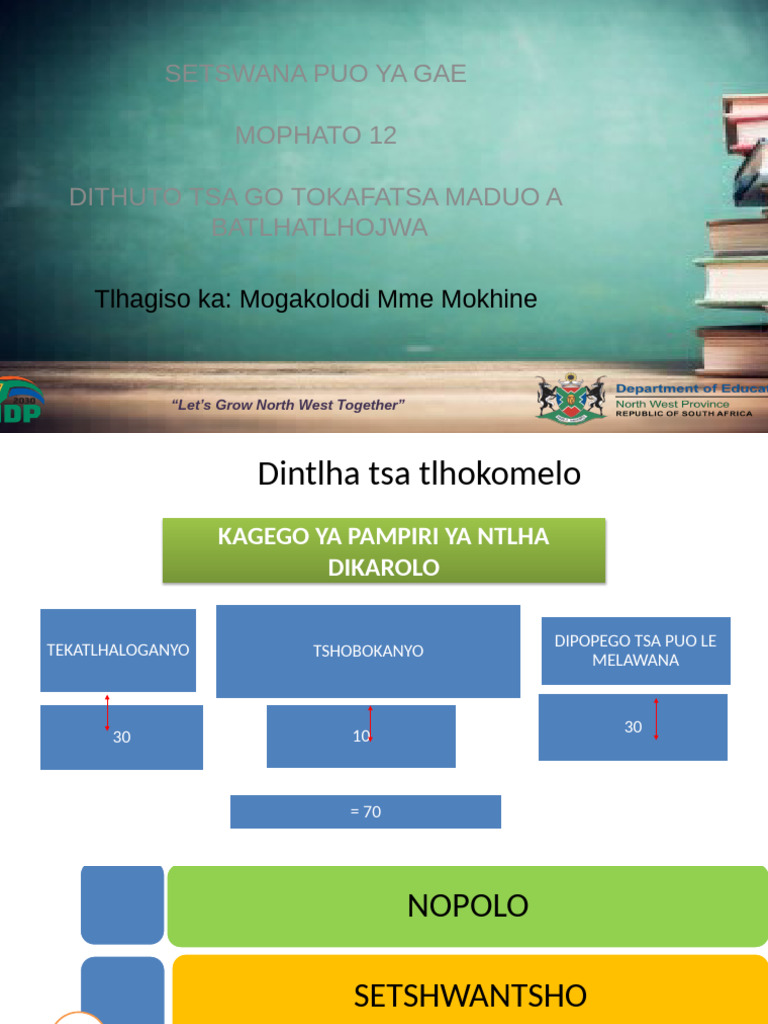 Tlhagiso ya Sediriso le Maduo | PDF
