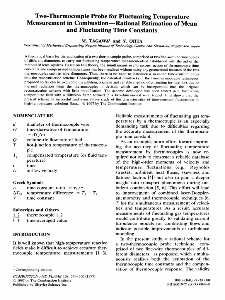 Two-Thermocouple Probe for Temperature Measurement | PDF | Thermocouple ...