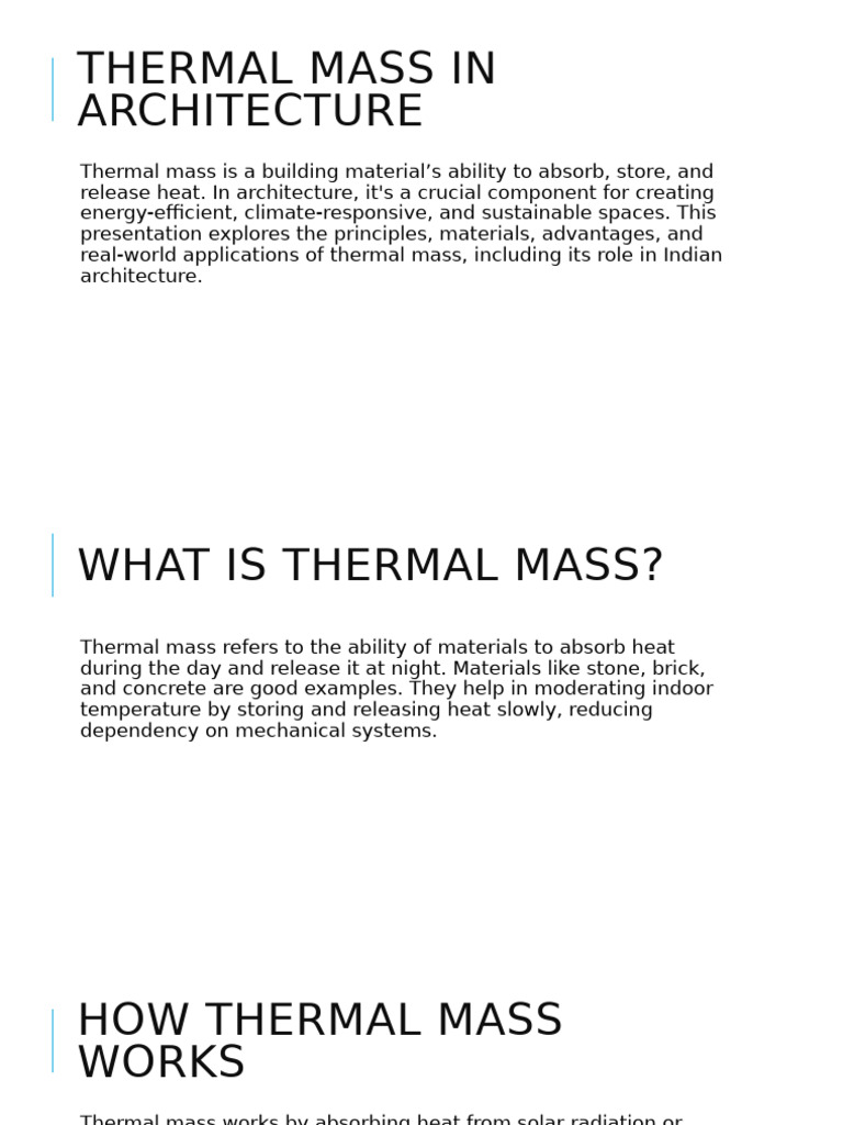 Thermal Mass in Sustainable Architecture | PDF | Building Engineering ...