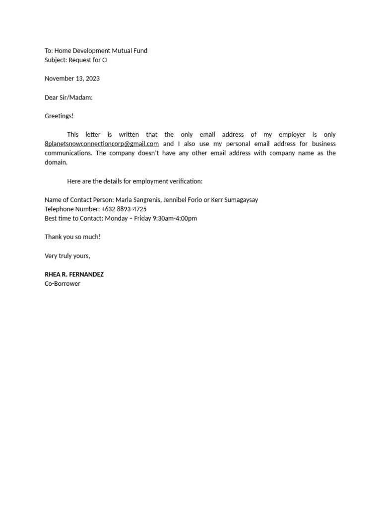 Letter | PDF