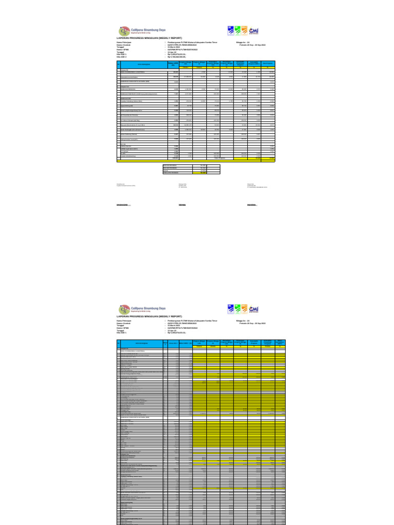 Lap. Progress Estimasi Tagihan 2 TAMPA MATERIAL | PDF