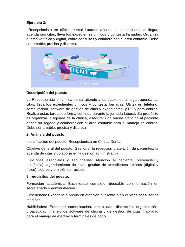 Ejer 3 ANALISIS Y DESCRIPCION DEL PUESTO | PDF