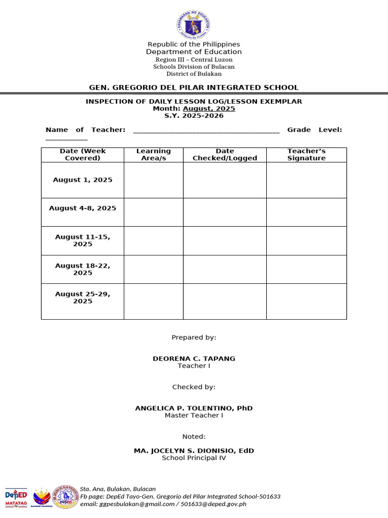 Inspection Checklist GGPIS 2024 2025 | PDF | Government | Public ...