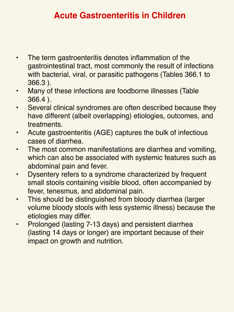 Acute Gastroenteritis in Children | PDF | Diarrhea | Infection