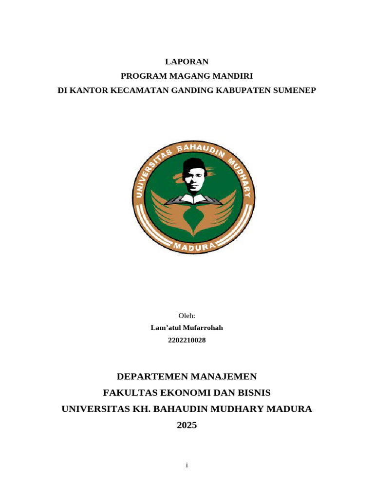 Laporan Magang di Kecamatan Ganding | PDF