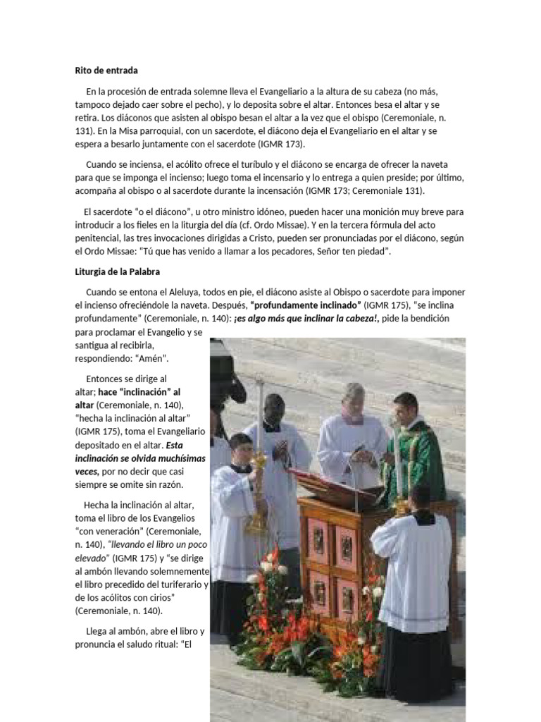 Rito de Entrada en la Misa | PDF | eucaristía | Misa (liturgia)