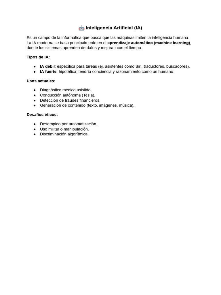 ? Inteligencia Artificial (IA) | PDF