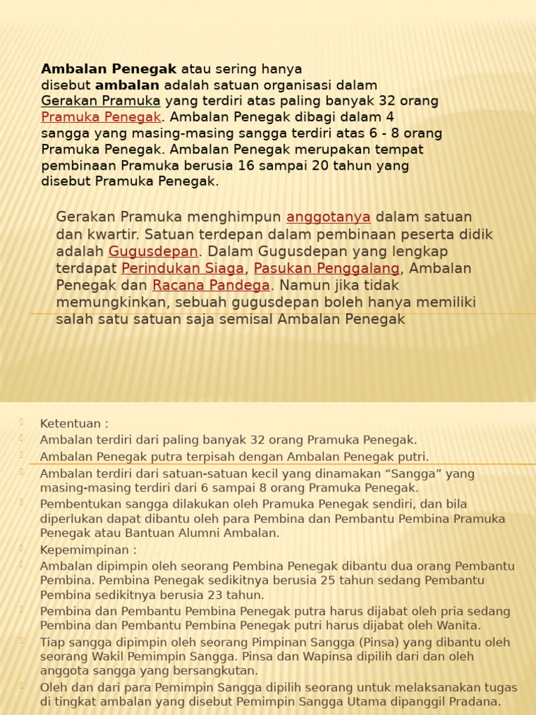 Sejarah dan Struktur Ambalan Penegak | PDF