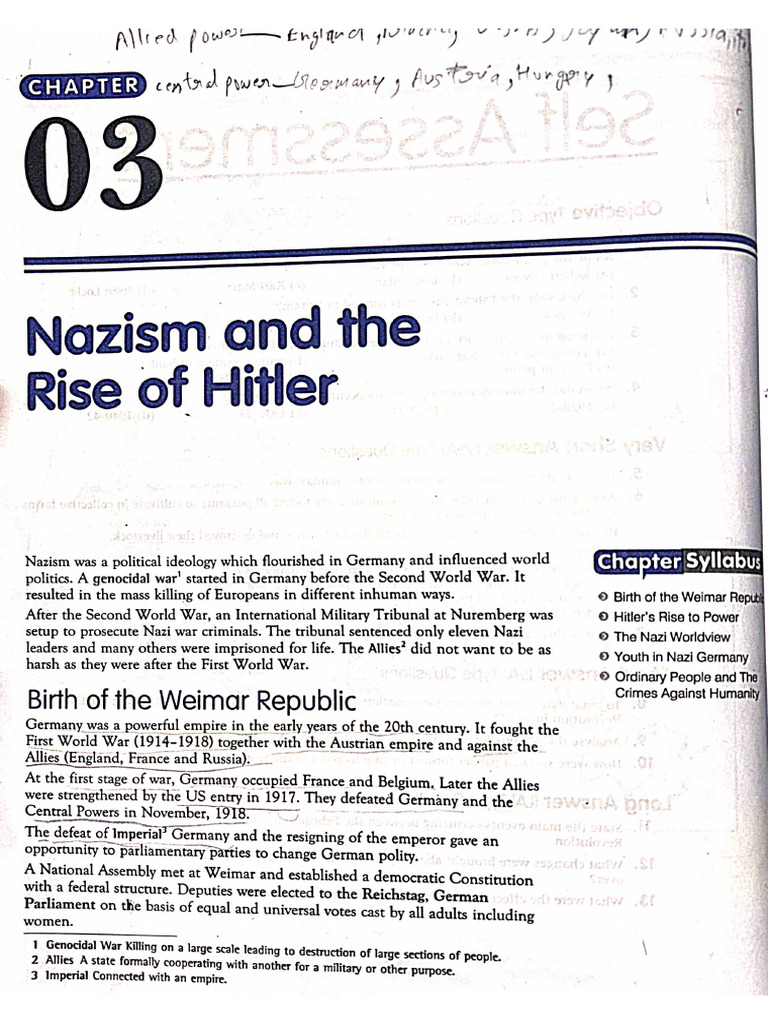 Nazism and The Rise of Hitler | PDF