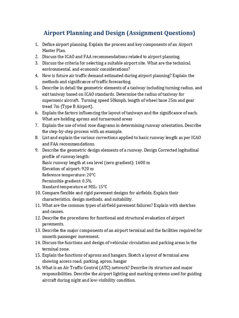 Airport Planning Assignment | PDF