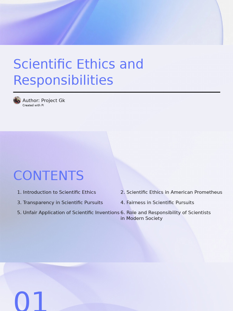 Scientific Ethics: Principles & Responsibilities | PDF | Experiment ...