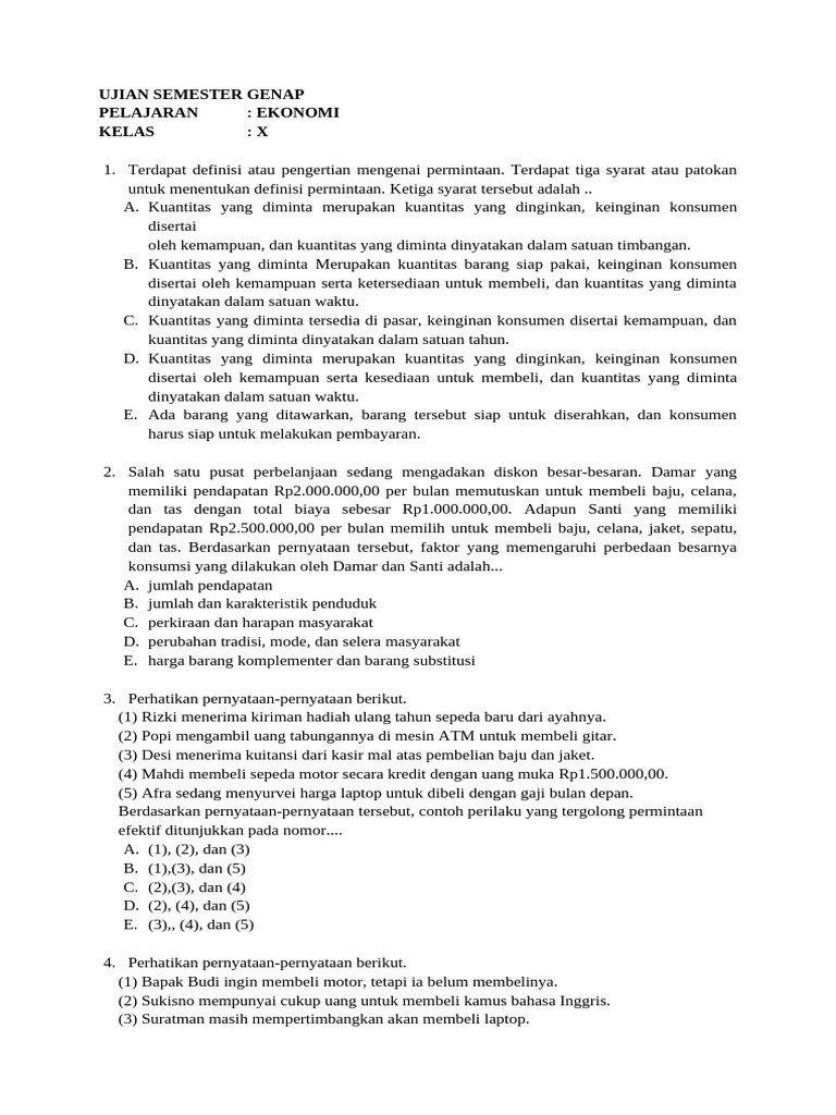 Ujian Semester Genap Pak Anwar 2024 | PDF