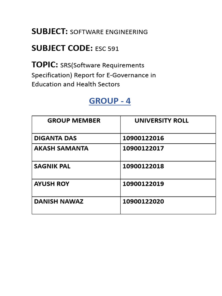SRS Report Writing Wordformat.docx | PDF | Electronic Health Record ...