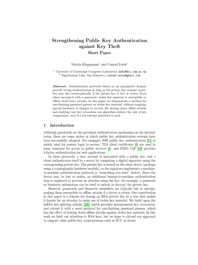 Mrsa Pass15 | PDF | Public Key Cryptography | Key (Cryptography)