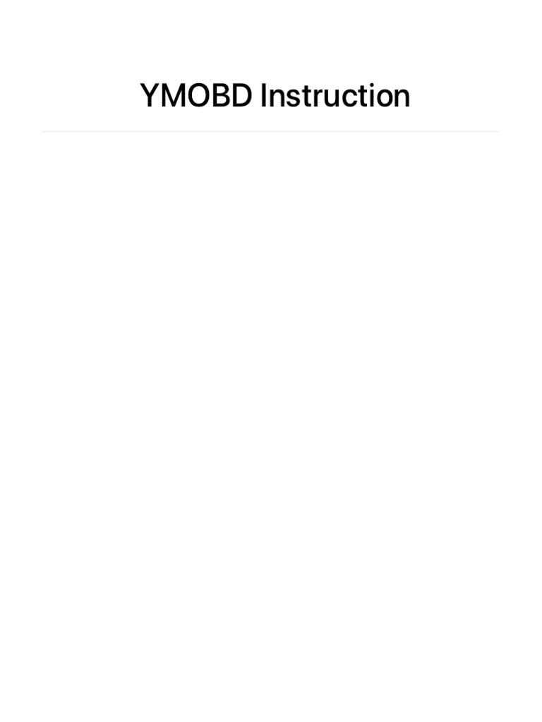 YMOBD App User Guide | PDF