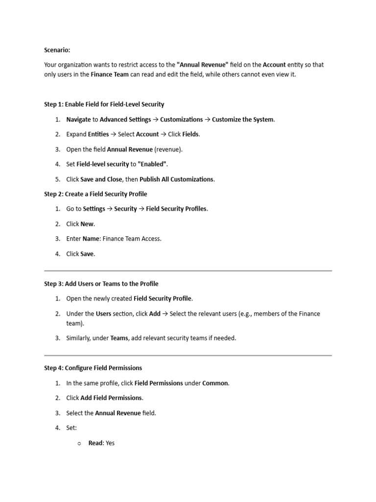 Adding Field Security Profile | PDF