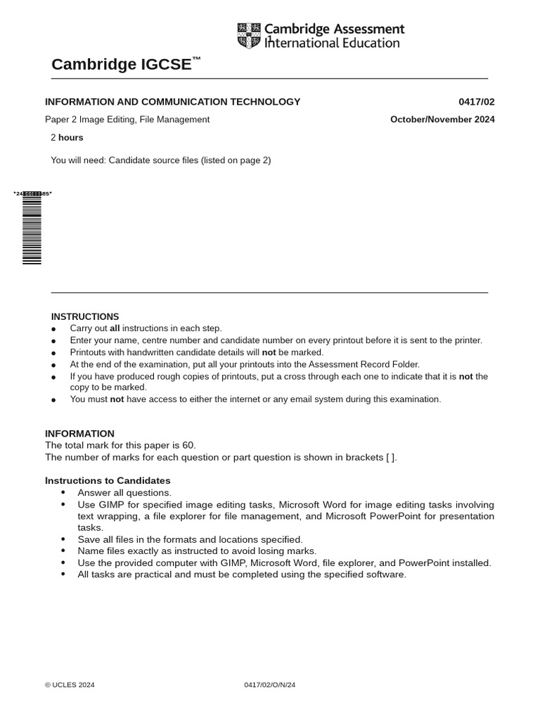 Grade 10 Ict Pp2 End Term 2 2025 | PDF | Computer File | Image Editing