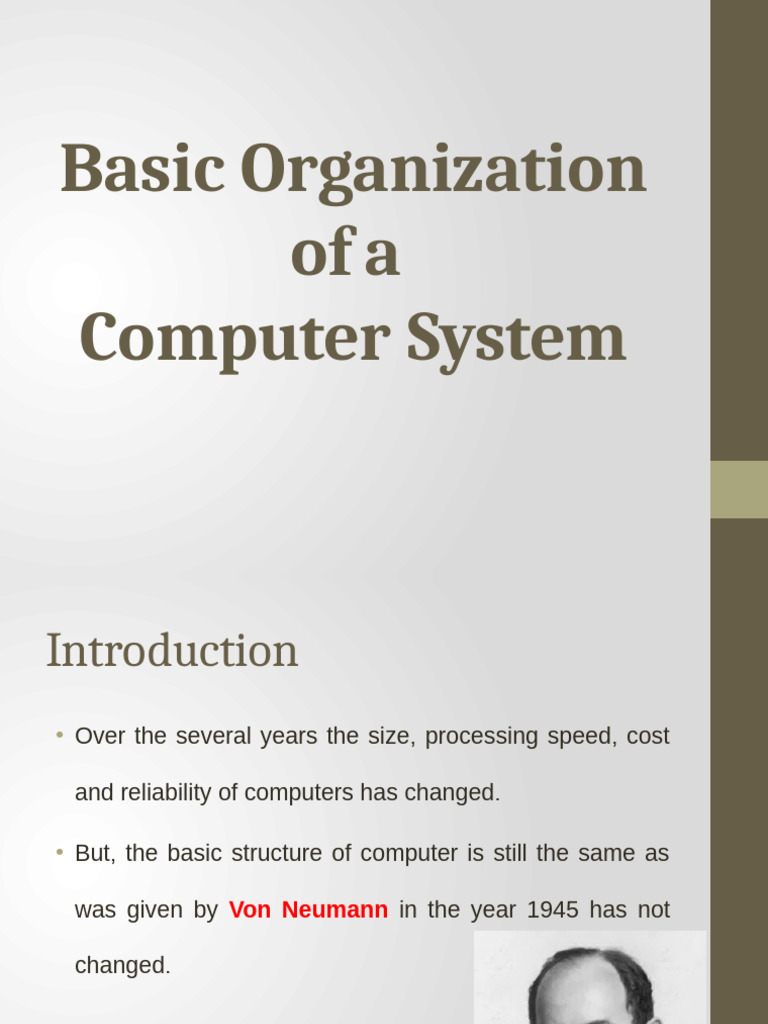 Basic Organization of A Computer | PDF | Computer Data Storage | Central Processing Unit