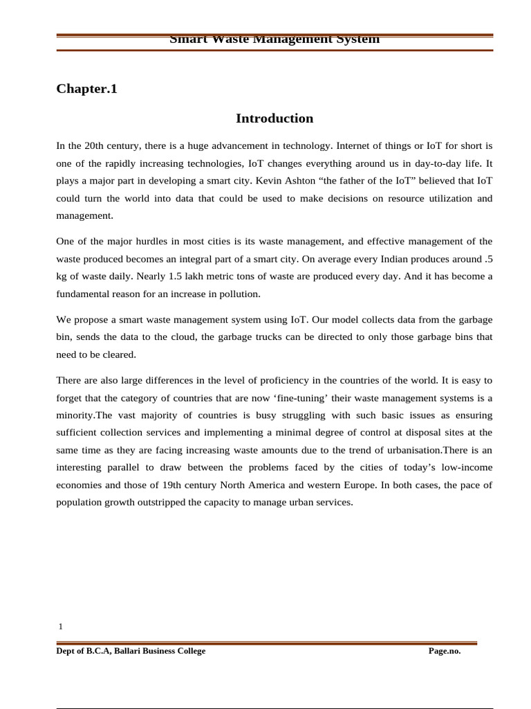 Smart Waste Management System | PDF | Municipal Solid Waste | Internet ...