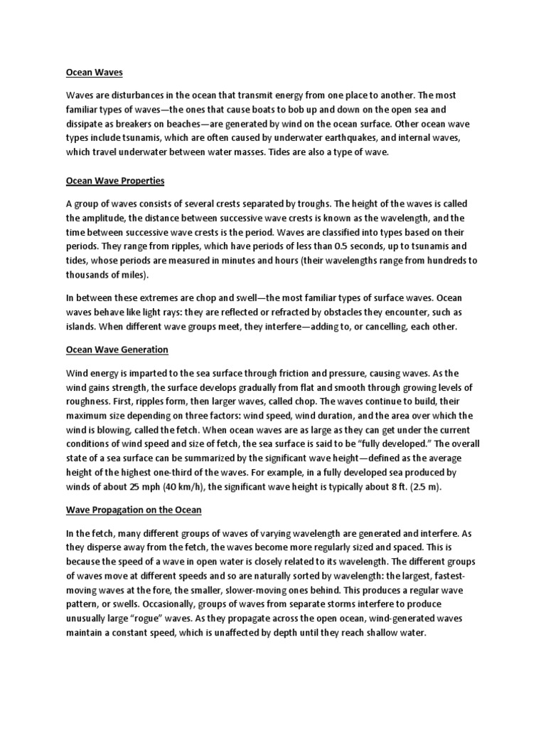 Ocean Wave Refraction | PDF | Waves | Wavelength