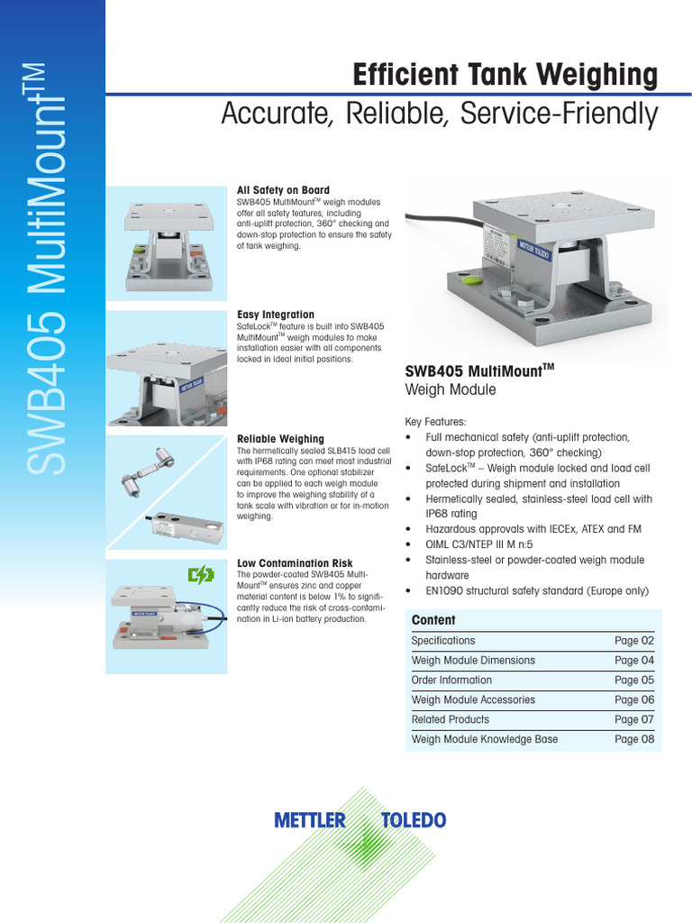 SWB405 Weigh Module Buying Guide | PDF | Calibration | Steel